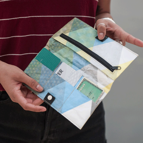 'MOIRE TRIANGLES' Minimalist Clutch Wallet | Paperwallet